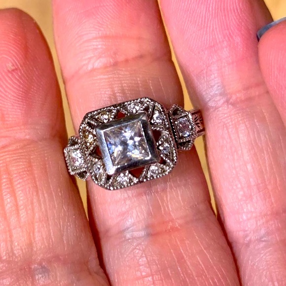 Art Deco | Jewelry | Vintage Art Deco Seta Sterling Silver And Cz Ring ...